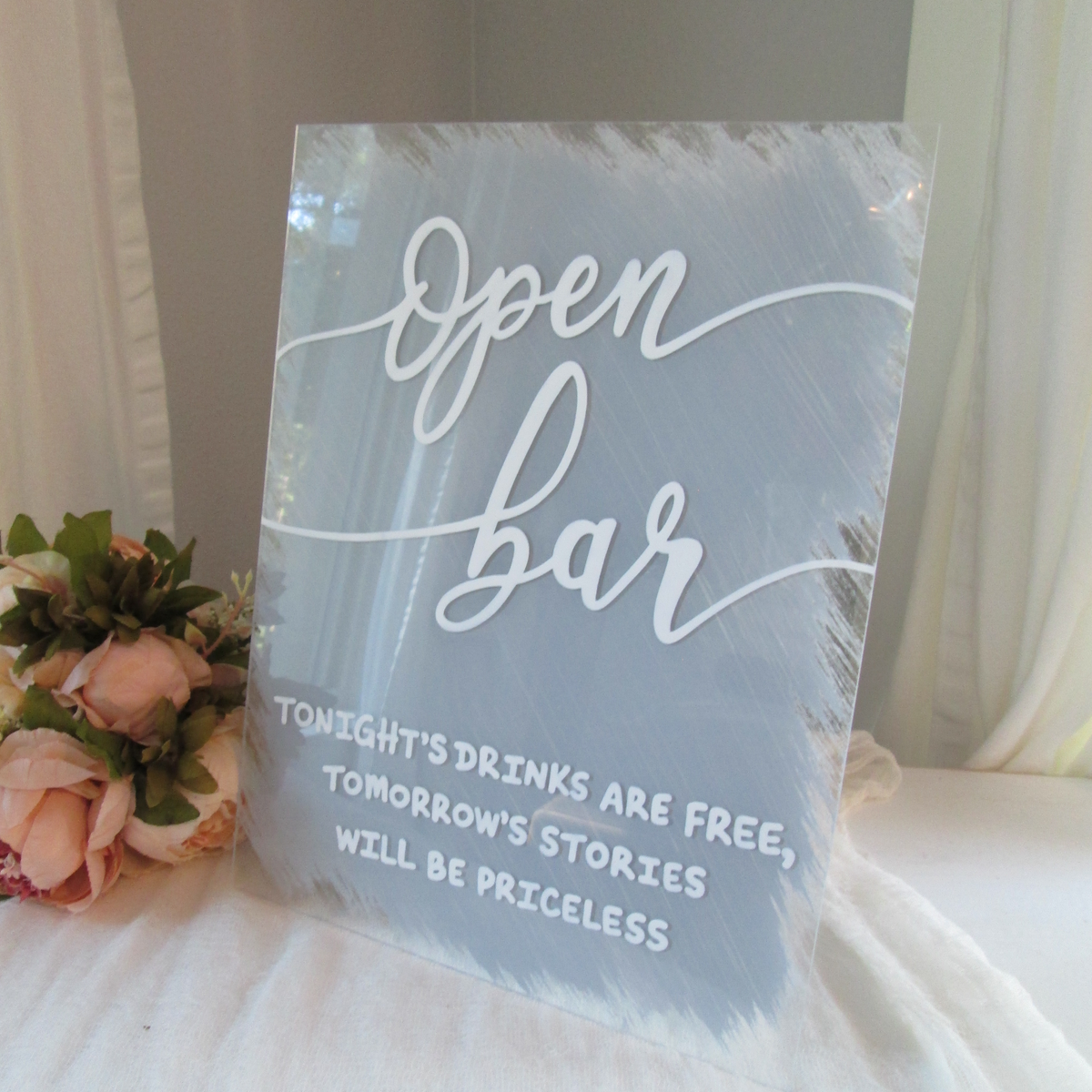 Open Bar Acrylic Sign - Acrylic Wedding Signs by Perryhill Rustics ...