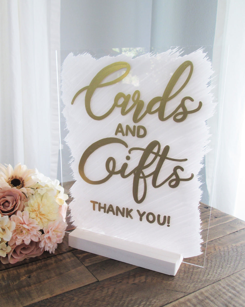 Hand Lettered Cards & Gifts Acrylic Sign with Stand - Wedding Decor by ...