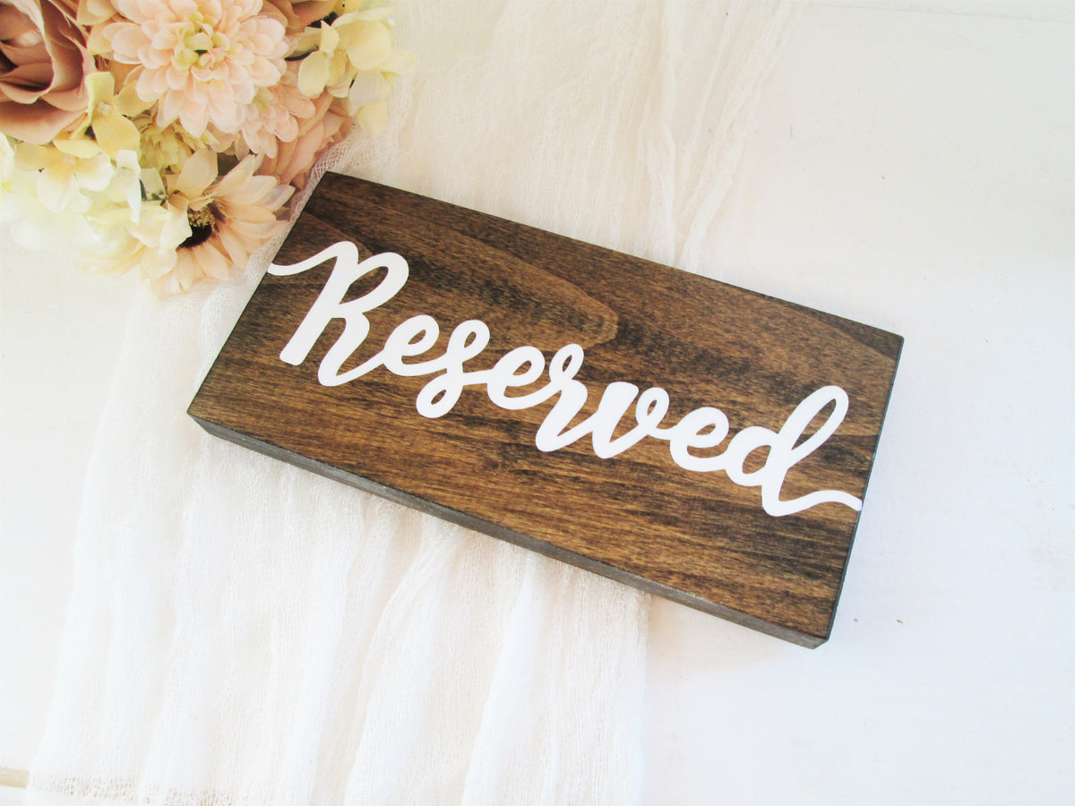 Wooden Reserved Signs - Various Sizes - Hand painted to order ...