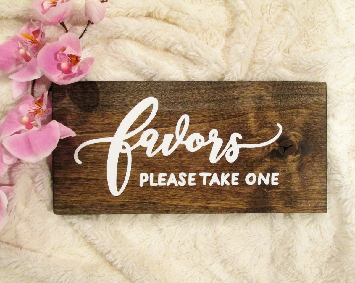 Wooden Calligraphy Favors Sign - Please Take One - by Perryhill Rustics ...